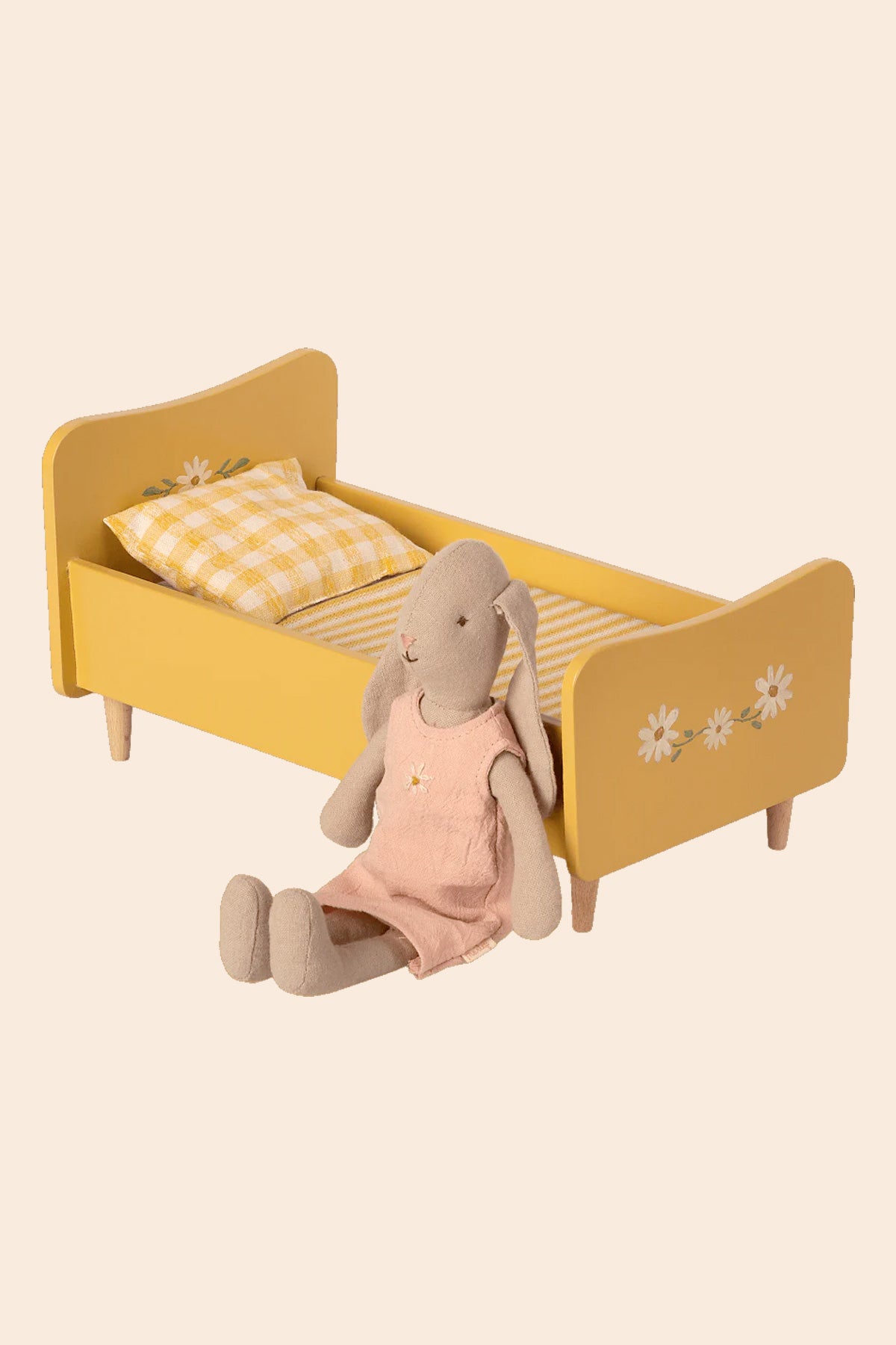 Maileg Wooden Bed, Mini - Yellow – Strawberries & Cream | The Big ...