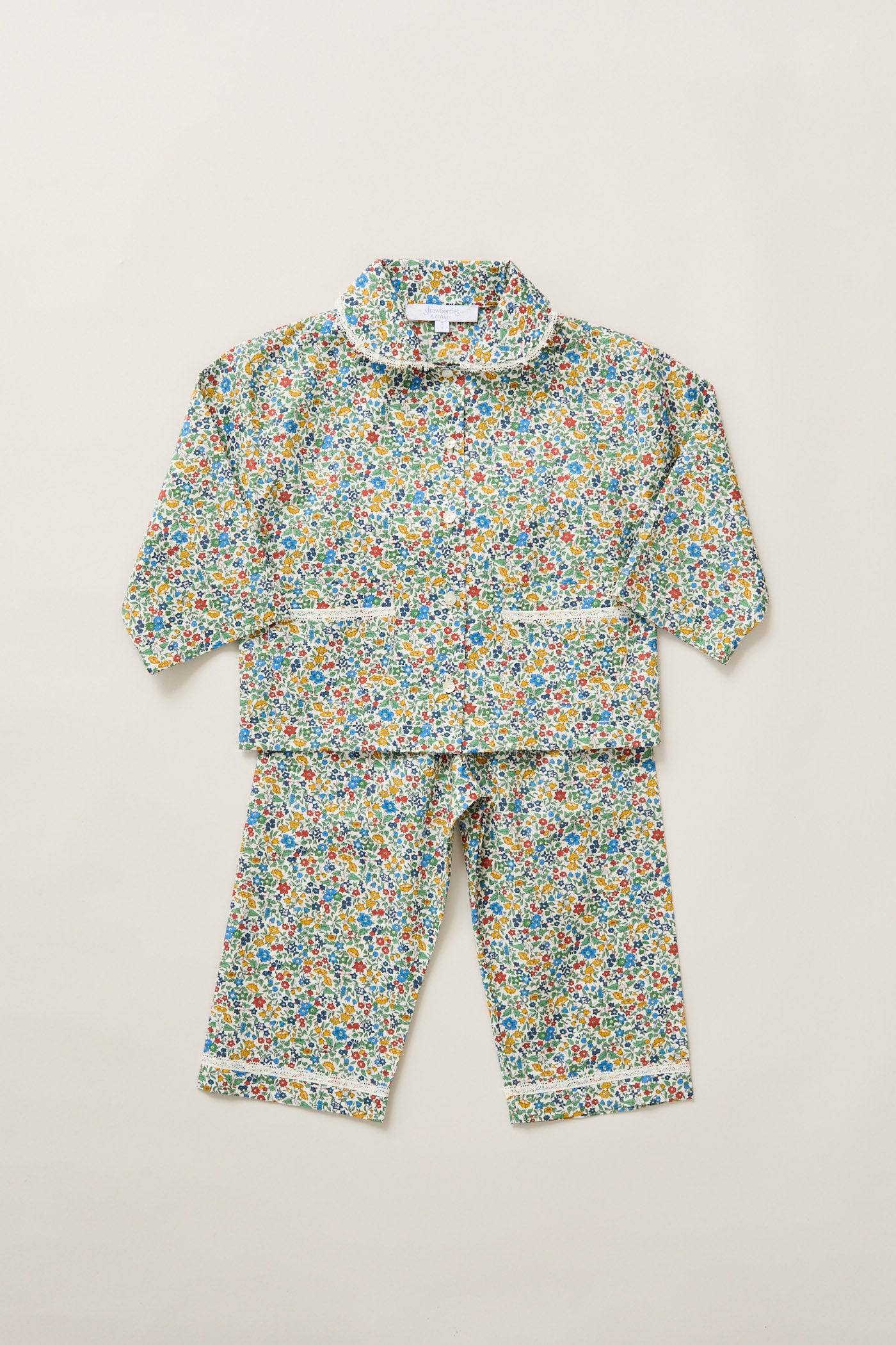 Lunar Moon Pyjamas In Mustard Bluebell Liberty – Strawberries & Cream ...