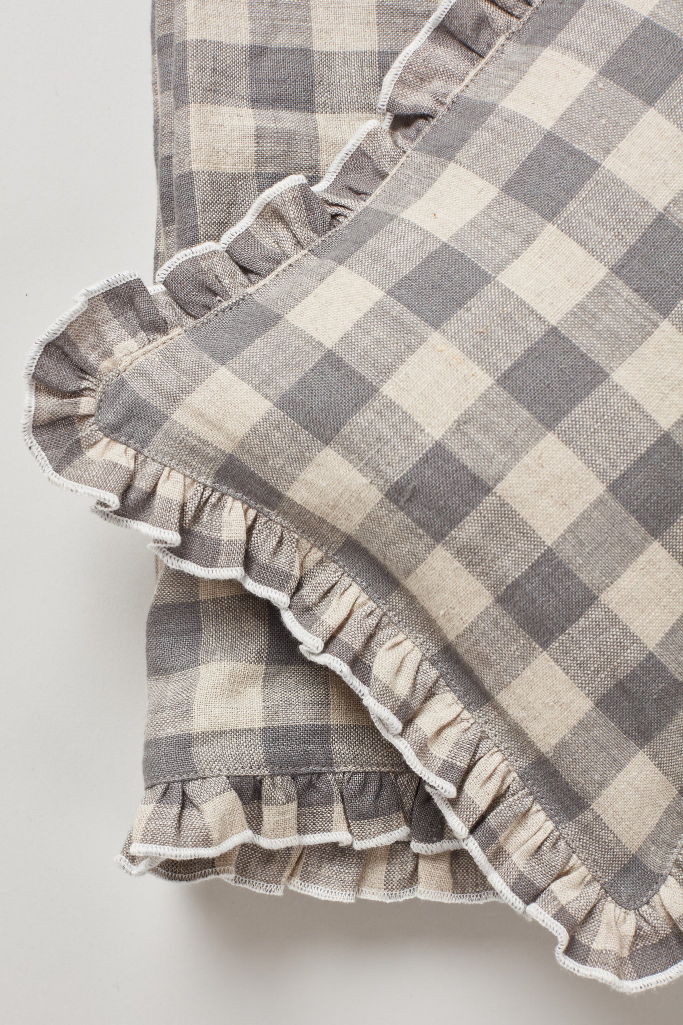 Linen Duvet Cover Set in Grey Checks for Cot – Strawberries & Cream ...
